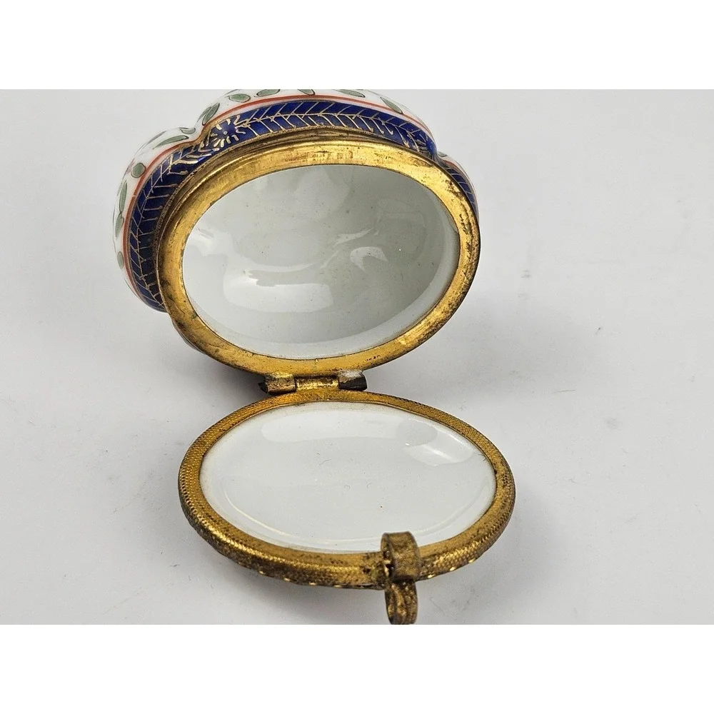 Holiday | Antique European Porcelain Trinket Box Ormolu Mounted Imari ...